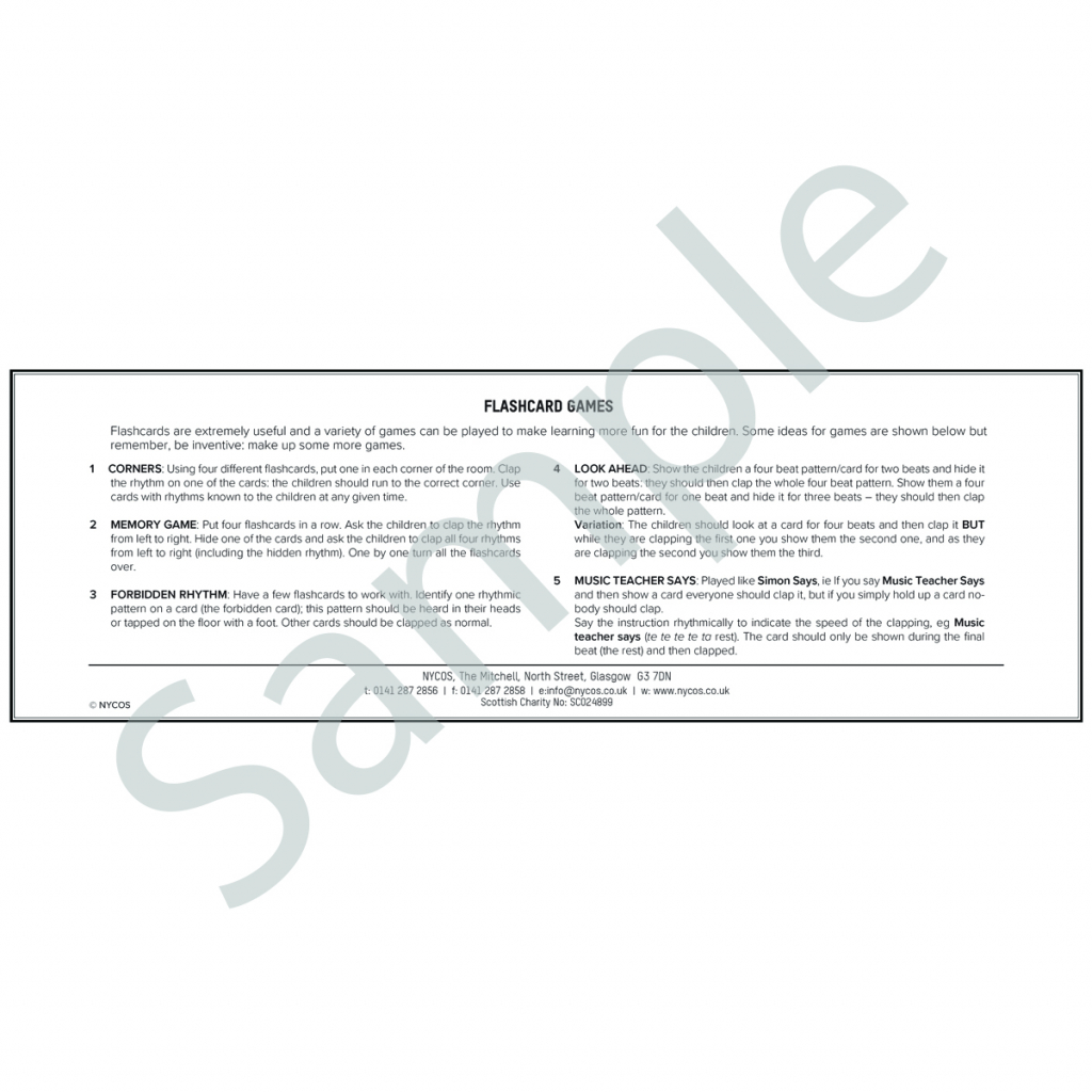 Rhythm Flashcards – Set 1 | NYCOS